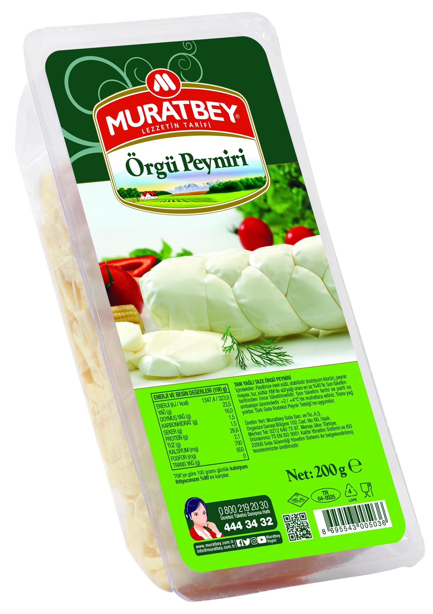 Muratbey Örgü Peyniri 200 Gram - 186.44 TL + KDV